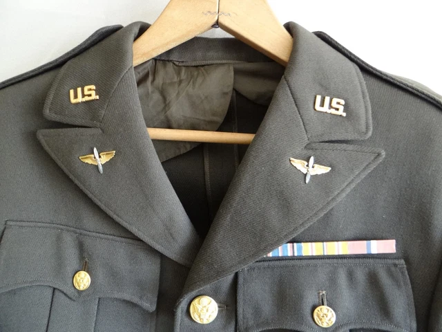 WWII US ARMY Air Corps Officer Uniform Jacket w/ Belt Regulation 1942 £ ...