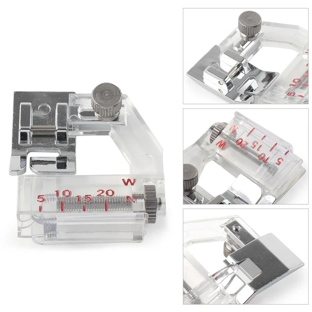 ADJUSTABLE BIAS BINDER Presser Foot Attaching Binding Snap-On For ...