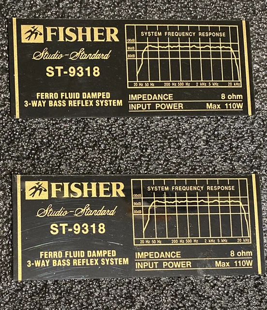 PAIR OF 4”X1.5& Fisher Speaker Badges / Logos taken from ST-9318 £8.03 ...