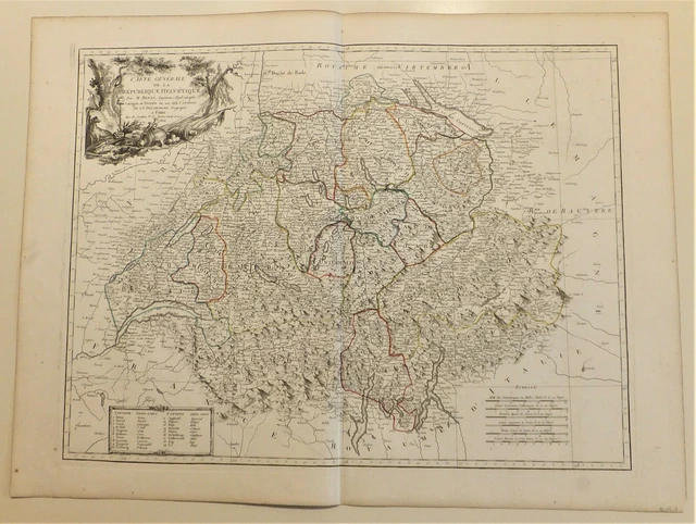 MAP OF SWITZERLAND ""General Map of the Helvetic Republic"", by Bonne ...
