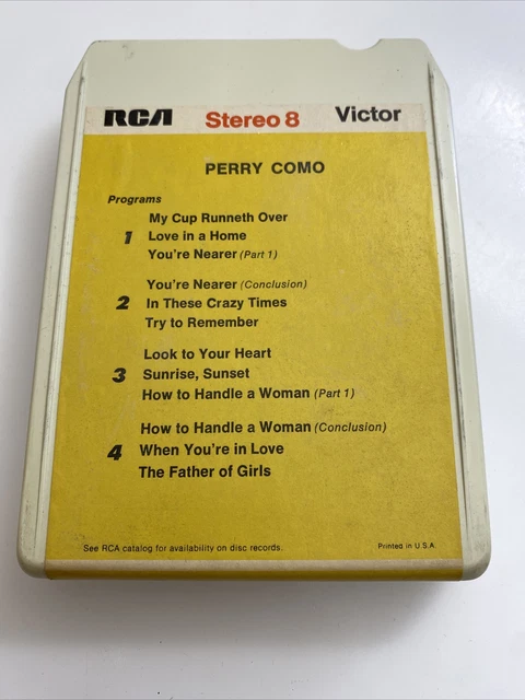 70’S VINTAGE 8-TRACK Cassette Tape Perry Como Look To Your Heart $5.26 ...