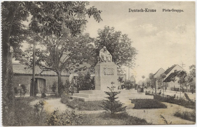 A044 AK PK Postkarte Deutsch Krone Pommern Polen Memorial Denkmal Pieta ...