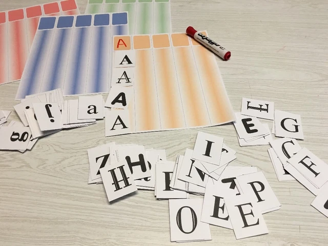 UPPER & LOWER Case Letter Sort - 4 Laminated Dry Erase Mats - 260 ...