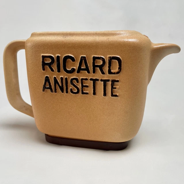 VINTAGE FRENCH BISTRO Rectangular Ceramic Pitcher with Ricard Anisette ...