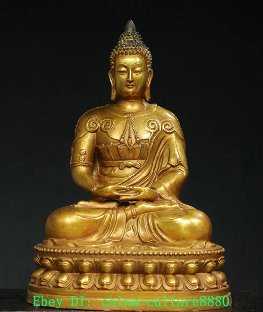 14 &ANCIENNE STATUE de Bouddha Shakyamuni en bronze doré EUR 444,00 - PicClick FR
