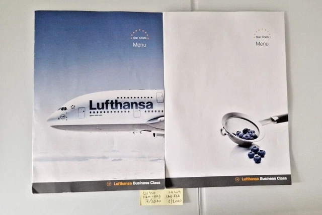 LUFTHANSA BUSINESS CLASS inflight menu LH430 FRA-ORD / LH419 IAD-FRA ...