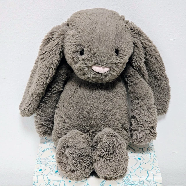 JELLYCAT MEDIUM BASHFUL Truffle Grey Brown Bunny Very Good Condition £ ...