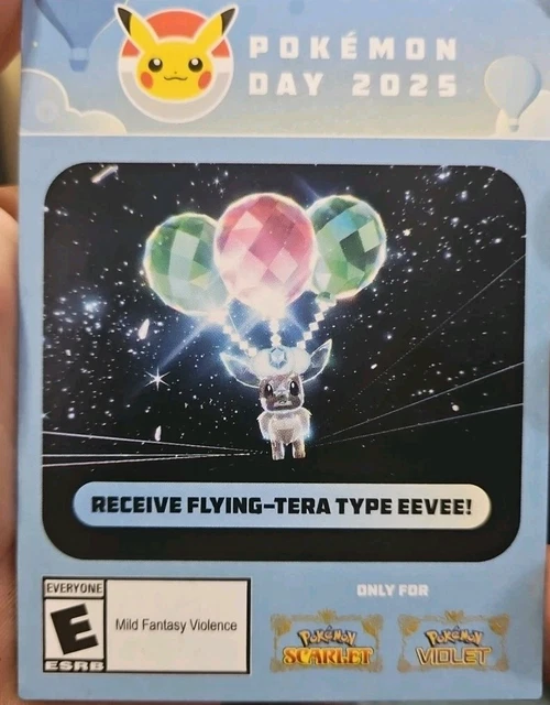 2025 POKÉMON DAY Flying-Tera Type Eevee CODES Pokemon Scarlet & Violet ...