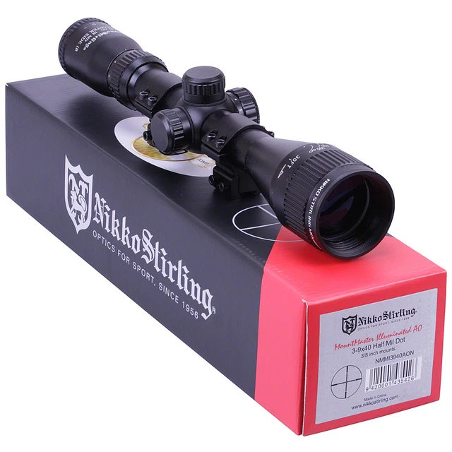 NIKKO MOUNTMASTER 3-9X40 Illuminated PX AO Zoom Rifle SCOPE Sight 9 ...