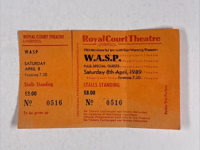 WASP TICKET COMPLETE Royal Court Theatre Liverpool Headless Children ...