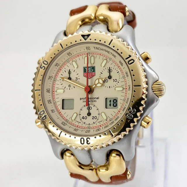 TAG HEUER SEL Chronograph Watch Ayrton Senna S25.706 gold silver full ...