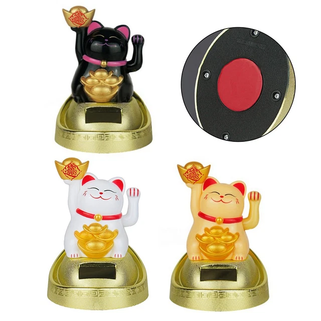 VIBRANT SOLAR POWERED Waving Cat for Good Luck and Cheerful Atmosphere ...