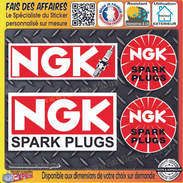 4 STICKERS AUTOCOLLANT NGK spark plugs sponsor decal rallye tuning ...