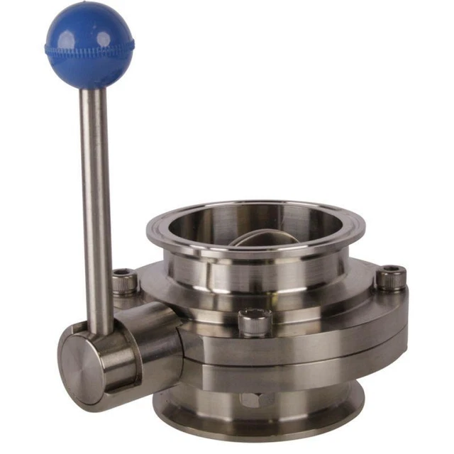 SANITARY BUTTERFLY VALVE | Tri Clamp 3 inch Pull Handle/Silicone Sea ...