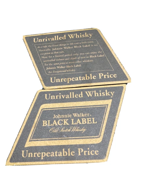 JOHNNIE WALKER - Black Label - Old Scotch Whisky - Vintage Beer Mat £4. ...