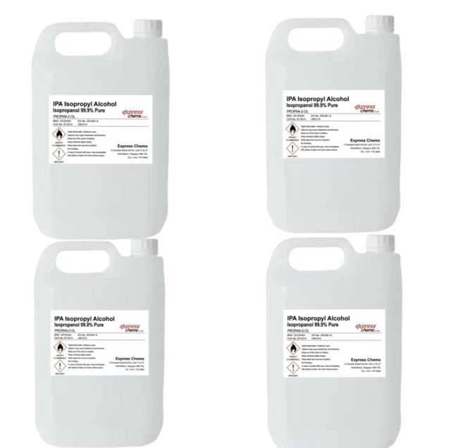 20L ISOPROPYL ALCOHOL 99.9% PURE Isopropanol IPA Disinfectant Cleaner ...