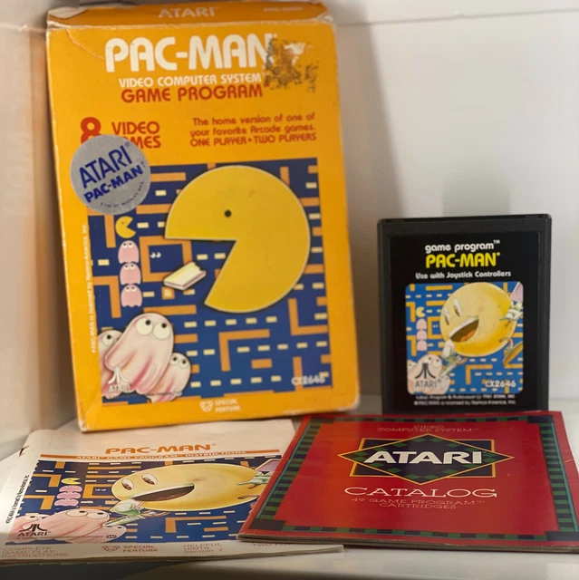 TESTED WORKING COMPLETE Atari Pac-man Video Game Original Box MANUAL ...