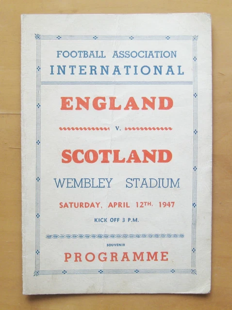 ENGLAND V SCOTLAND 1947 Pirate Football Programme By Ross *Good ...