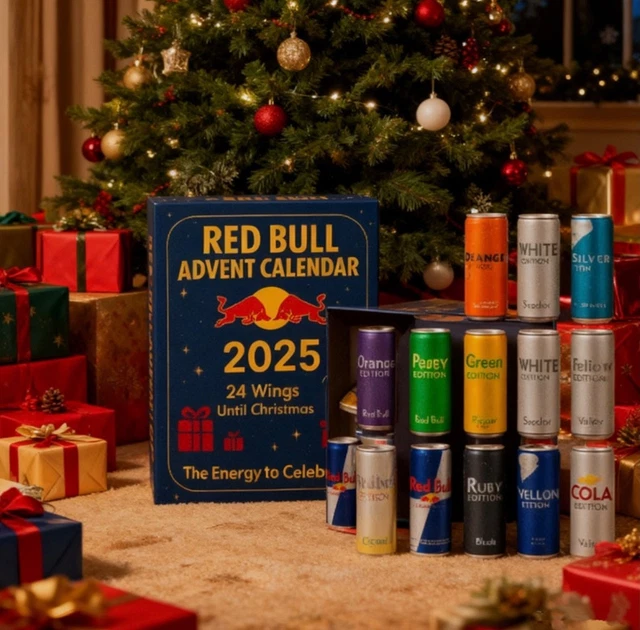 2025 RED BULL Advent Calendar Countdown Blind Box Christmas Tree ...