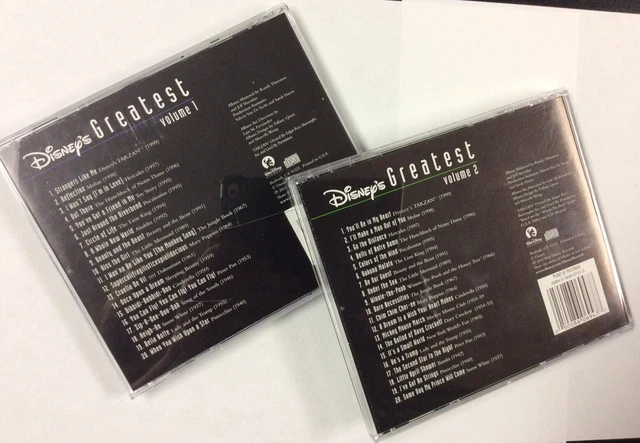 DISNEY’S GREATEST VOLUME 1 & 2 Disney 2001 - 2 Music CD’s Walt Disney ...