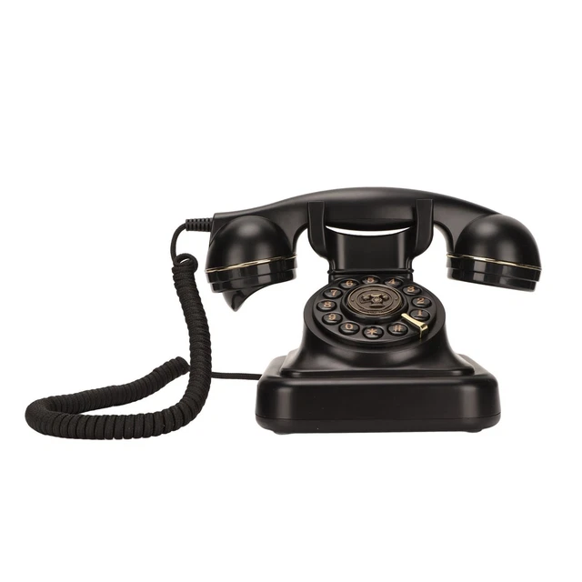 VINTAGE LANDLINE PHONE Old Fashioned Disc Button Retro Corded Telephone ...