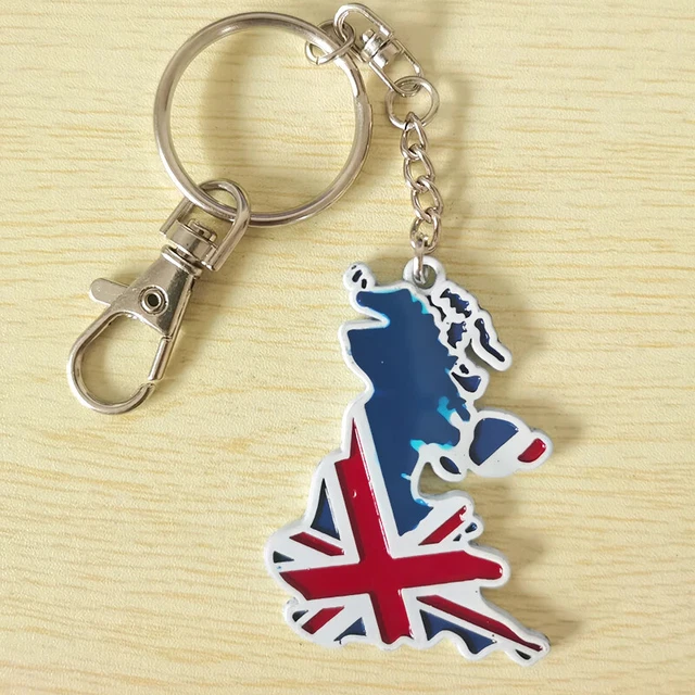 UNITED KINGDOM FLAG Map Metal Keychain Car Keyring £4.00 - PicClick UK