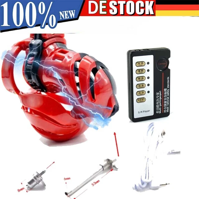 E-STIM SHOCK KEUSCHHEITSGÜRTEL Peniskäfig Ballstretcher mit Harnröhren Dilator EUR 20,10 ...