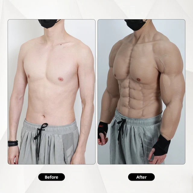 SMITIZEN REALISTIC SILICONE Muscle Suit Fake Chest Belly Strong Arms ...