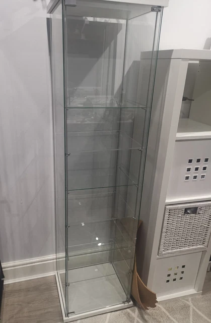 IKEA DETOLF GLASS display cabinet With Extra Acrylic Shelves £80.00 ...