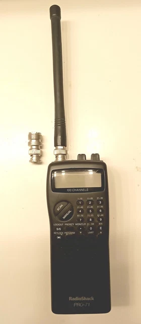 RADIO SHACK PRO-71 VHF / UHF / Air Handheld Radio Scanner w/ 100 ...