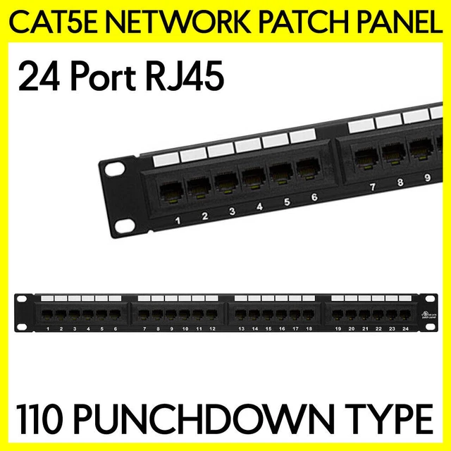 24 PORT CAT6 Mini Patch Panel Vertical Rack/Wall Mount RJ45 110 Type ...