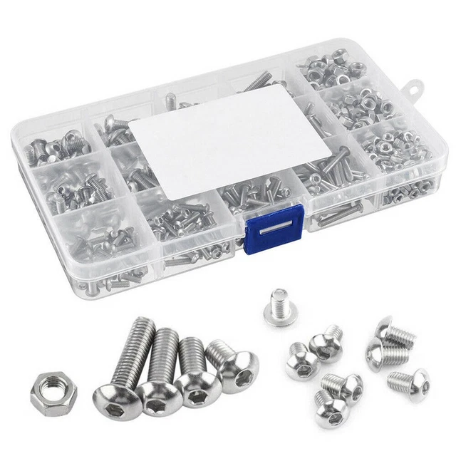 KIT POLYVALENT DE boulons et écrous en acier inoxydable 500 pièces M3 M4 M5 as EUR 39,97 ...