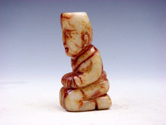 OLD NEPHRITE JADE Stone Carved Ancient Kneeling Figurine #01092103 £7. ...