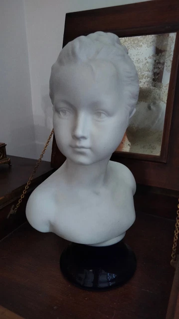 BUSTE DE LOUISE Brongniard d'après Houdon, biscuit ancien, 32 cm haut ...