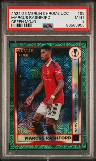 PSA 9 MARCUS Rashford vert mojo /99 Topps Merlin chrome Manchester ...