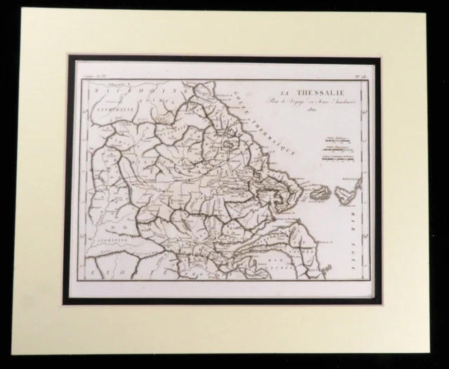 ANCIENT GREECE THESSALY Larissa Pherae Spercheios Antique Engraved Map ...