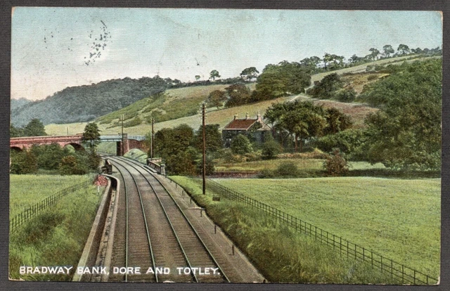 POSTCARD DORE AND Totley nr Sheffield Yorkshire railway line Bradway ...