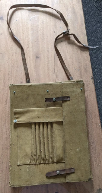 WW1 / WW2 Webbing & Leather Officers Map Case With 1915 Map EUR 81,90 ...