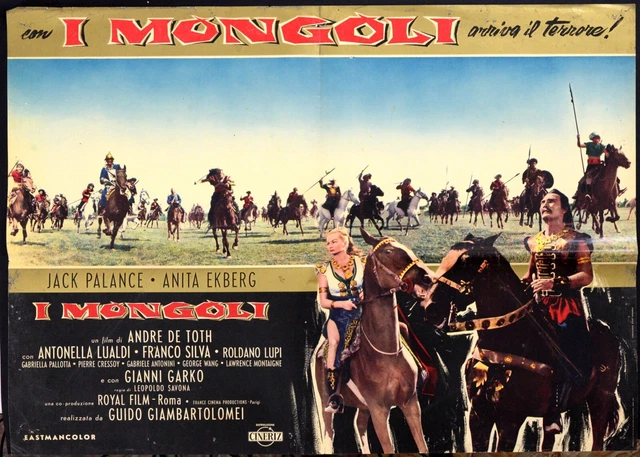 I MONGOLI ANITA Ekberg GENGIS KHAN SOGGETTONE ORIGINALE POSTER AFFICHE 1961 EUR 19,00 - PicClick IT