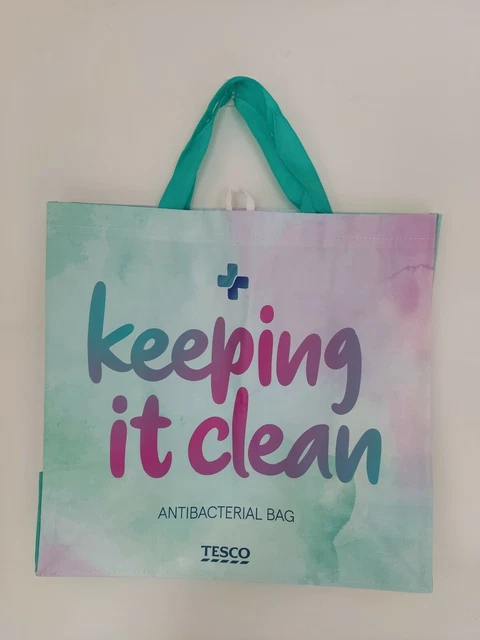 TESCO LARGE SHOPPING Bag BioMaster Anti-bacterial Treated Reusable Tote ...