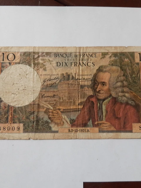 DIX FRANCS BANQUE De France Note 1971 £10.80 - PicClick UK