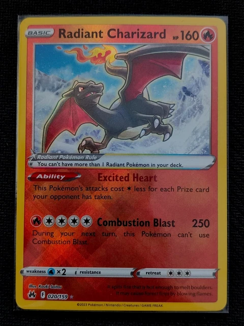 POKÉMON CARD RADIANT Charizard 020/159 Crown Zenith Lucente Inglese ...