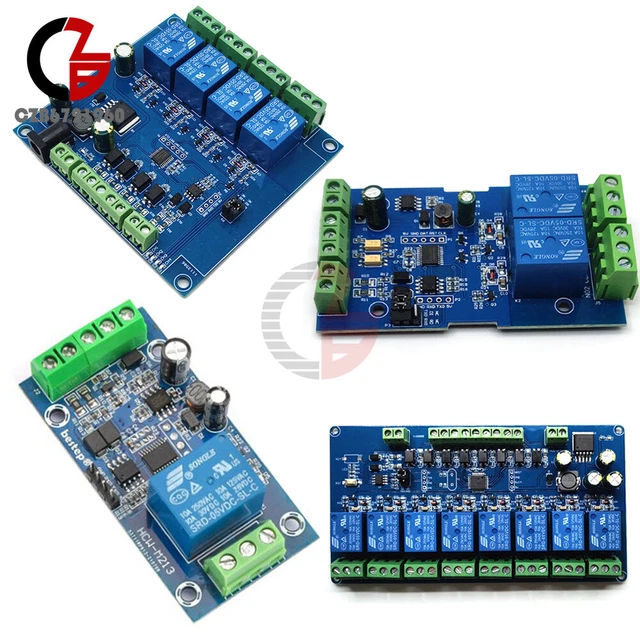 7-24V MODBUS RTU 1/2/4/8 Channel Relay Module Switch input output RS485 ...
