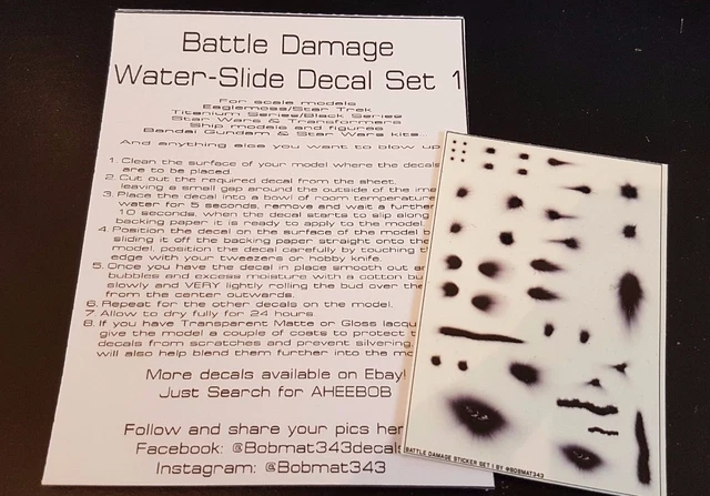 BATTLE DAMAGE CLEAR DECAL SET. Eaglemoss Star Trek Star Wars ...