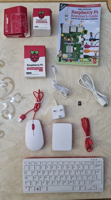 RASPBERRY PI 4 Model B Starter Kit 4gb RAM, Official Keyboard & Mouse plus book EUR 122,35 ...