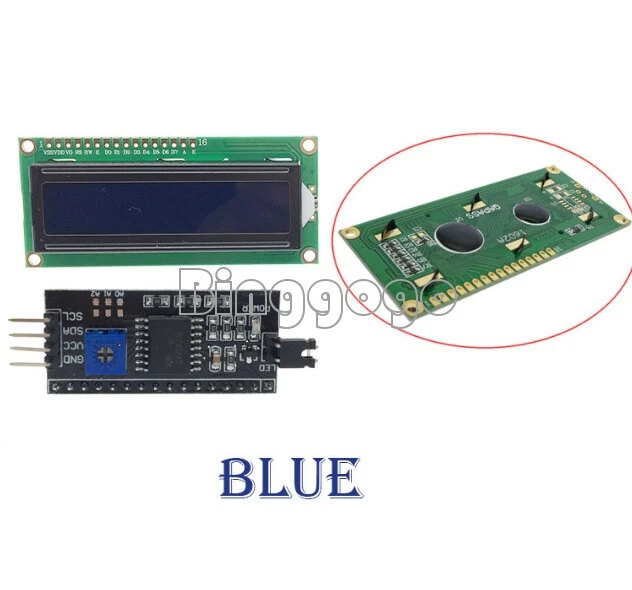 1602 16X2 LCD Character Display + IIC/I2C/TWI/SPI Serial Interface ...