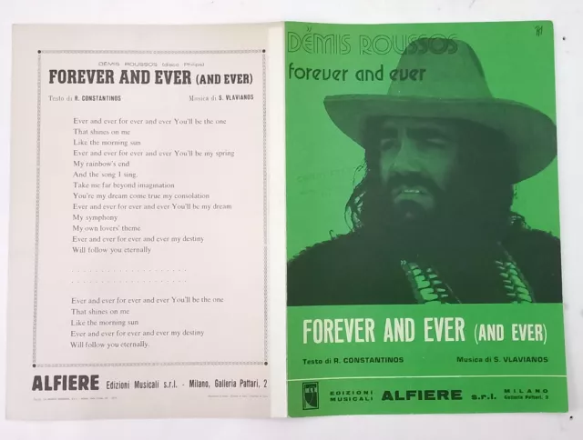 SPARTITO MUSICALE DEMIS ROUSSOS FOREVER AND EVER edizioni musicali ... SPARTITO MUSICALE DEMIS ROUSSOS FOREVER AND EVER edizioni musicali ...