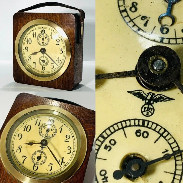 WW1 ARMY OFFICERS Campaign Clock by Friedrich Mauthe of Schwenningen (c ...