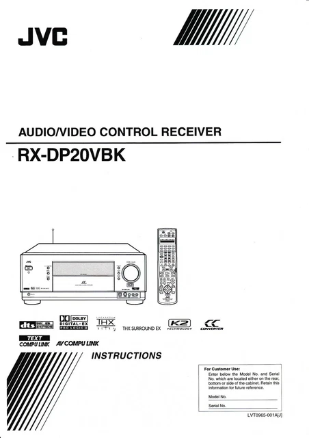 BEDIENUNGSANLEITUNG-INSTRUCTION LIVRE POUR JVC RX-DP20 Vbk EUR 17,66 ...