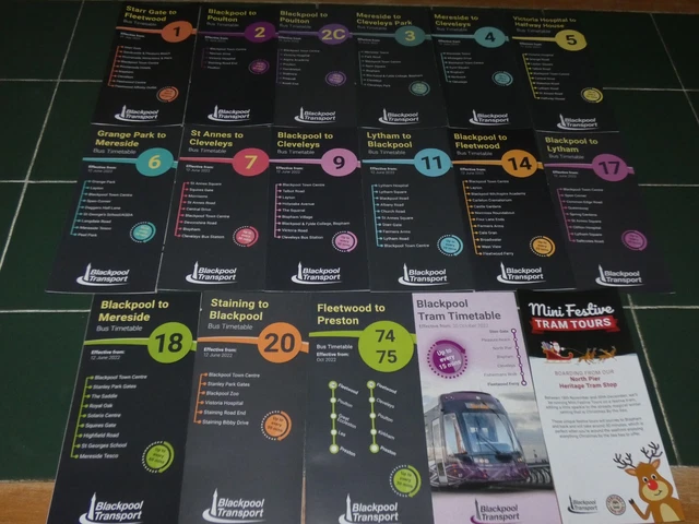 BLACKPOOL TRANSPORT BUS Tram Timetable Full Set June 2022 £7.50 ...